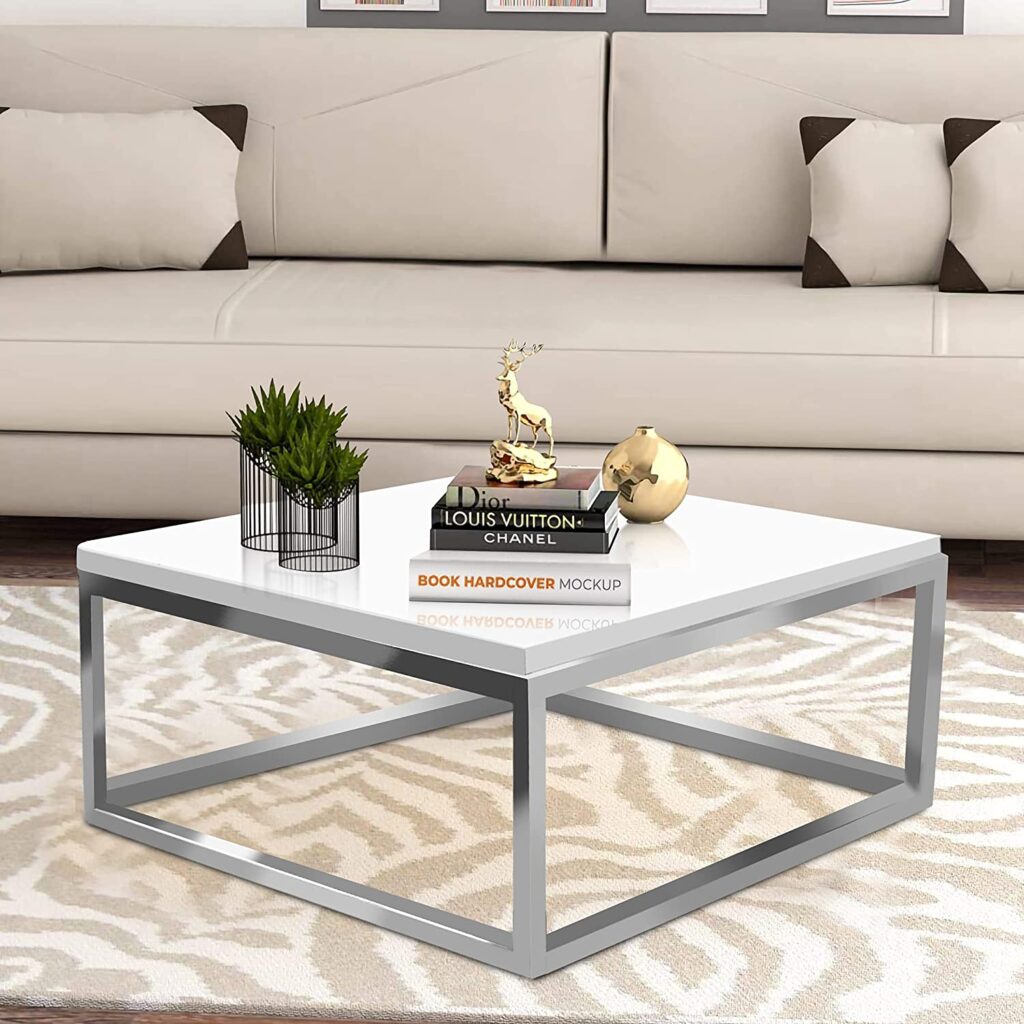 Tablewala Center Table, Coffee Table for Living Room Made of Stainless ...